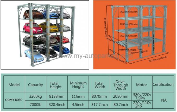 Heavy Duty 3 Floors Stacker Parking Lift Car Storage System Vertical ...