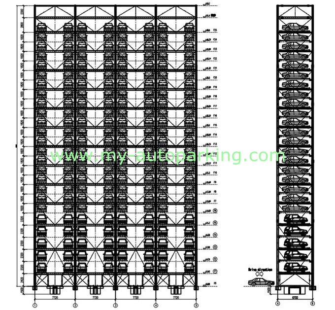 8-35 Floors Smart Tower Car Parking System/ Automated Tower Parking ...