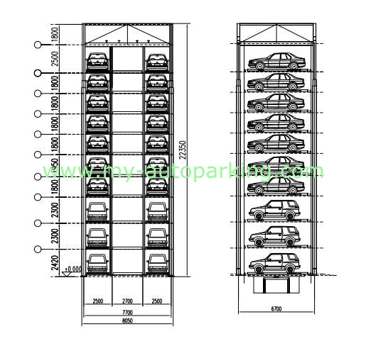 8-30 Floors Parking Lot Design Car Storage System Multi-levels Car ...