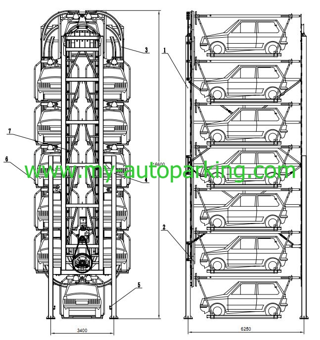 8 10 12 14 Sedans Vertical Car Parking System Rotating/ Rotary Parking ...