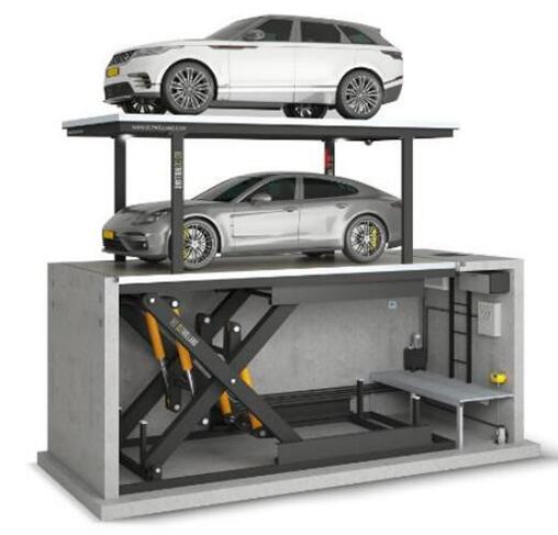 Pit Design Scissor Double Parking Car Lift/2 Level Parking Lift/ Car ...