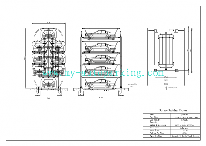6 8 10 12 14 16 20 Cars Vertical Rotary Parking Car Stacker/Multi Level ...