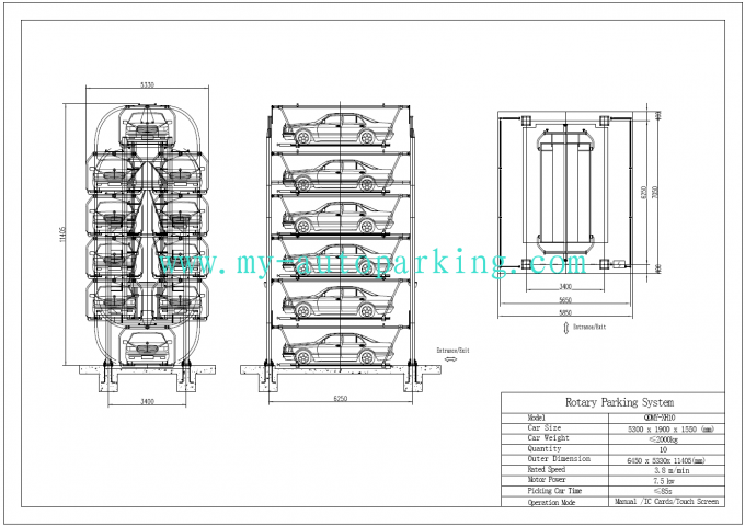 Professional Vertical Rotary Automated Car Parking System/Tower Parking ...