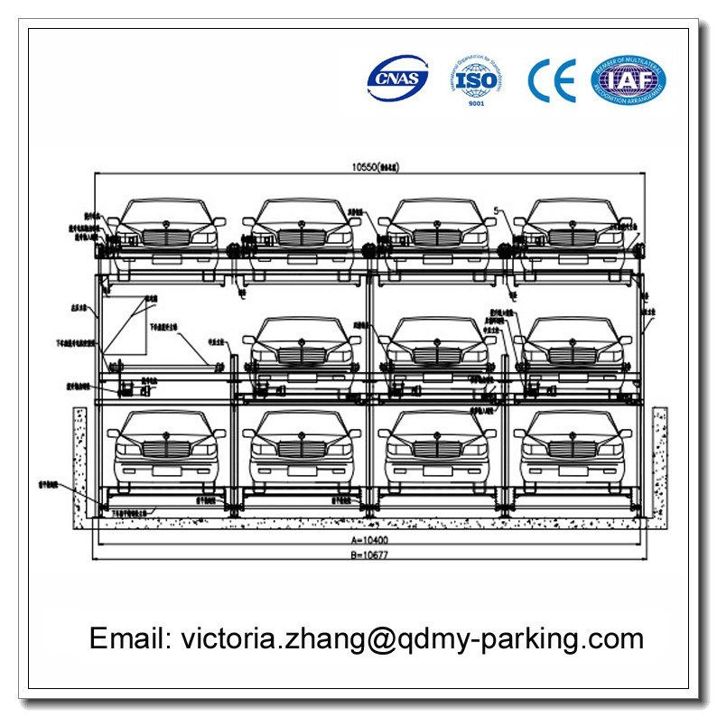 -1+2 (3 Floors) Pit Design Puzzle Parking System Smart Card Parking ...