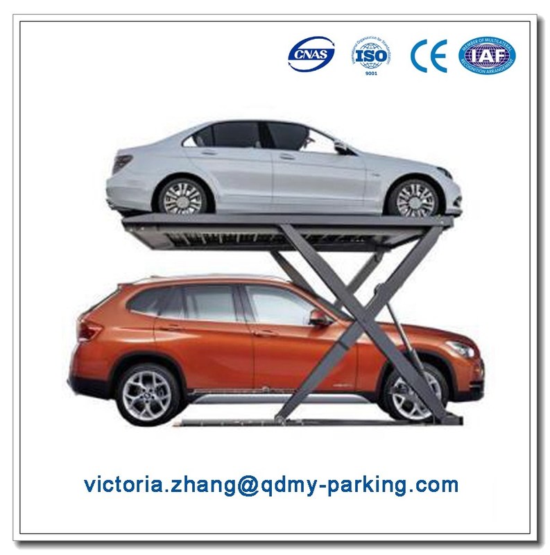 Scissor Lift 2 Post Parking Lift Vertical Car Park Stacker Car Garage ...