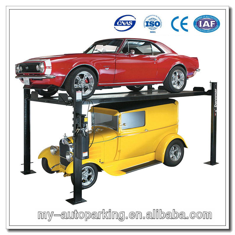 Double Car Parking System 4 Post Hydraulic Car Park Lift Four Post Car Lift