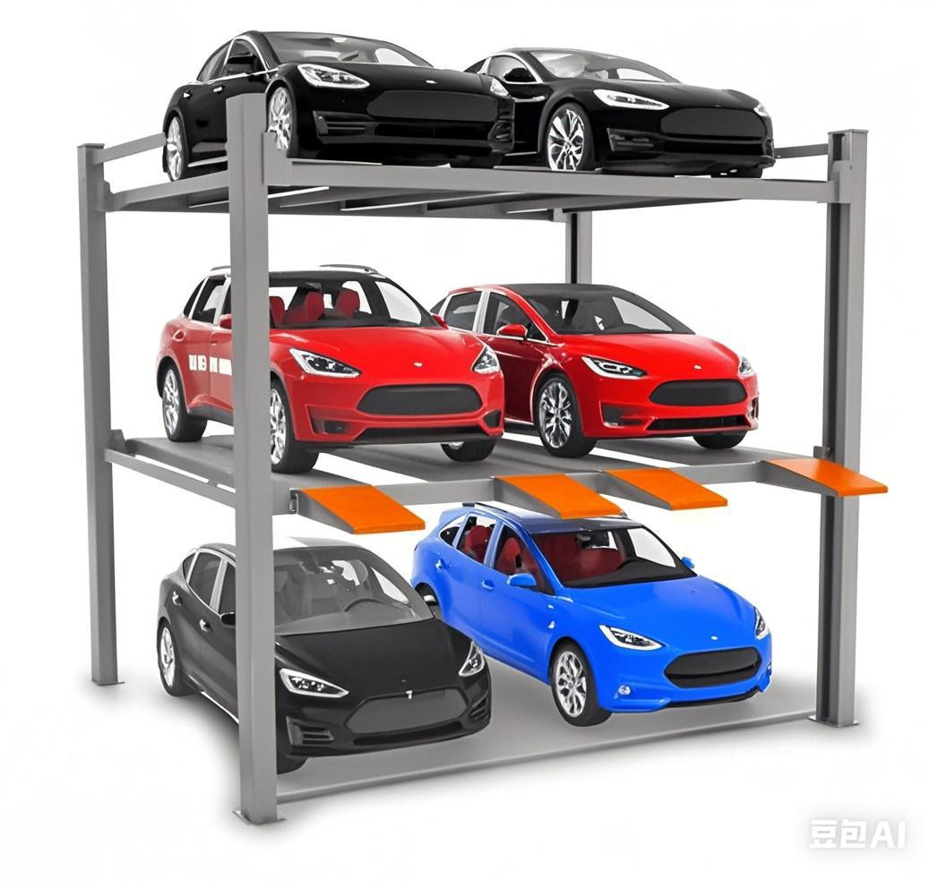 Double Wide 3 Level Parking System/Triple Stacker Car Parking Lift/Tri ...