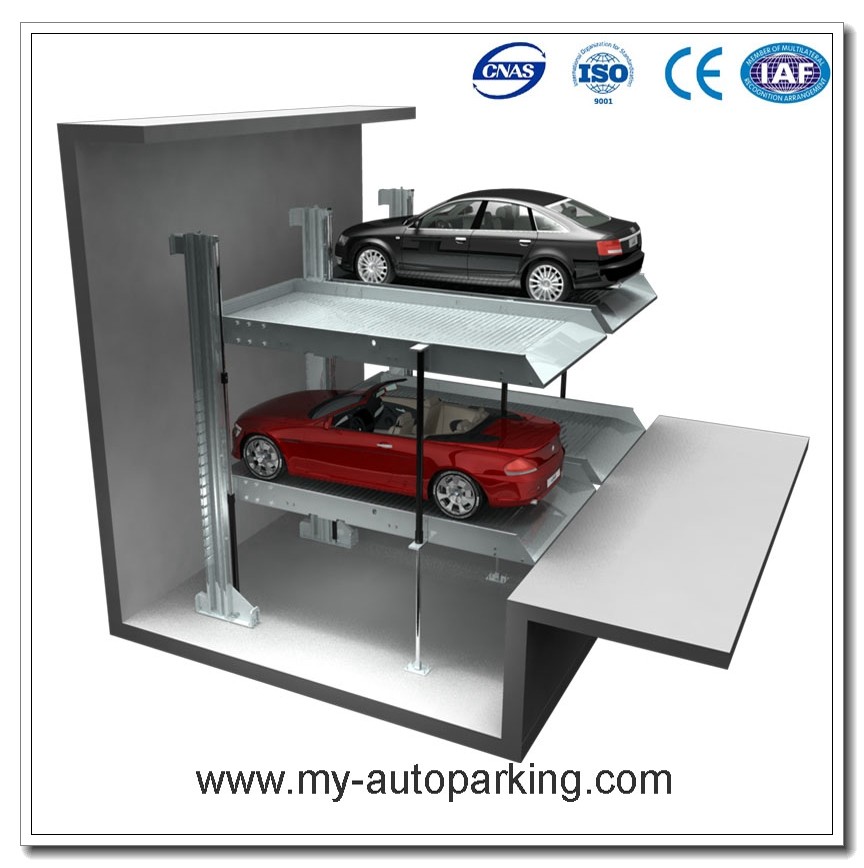2,4,6 Cars Automatic Car Garage Lift for Basement/Underground Hydraulic ...